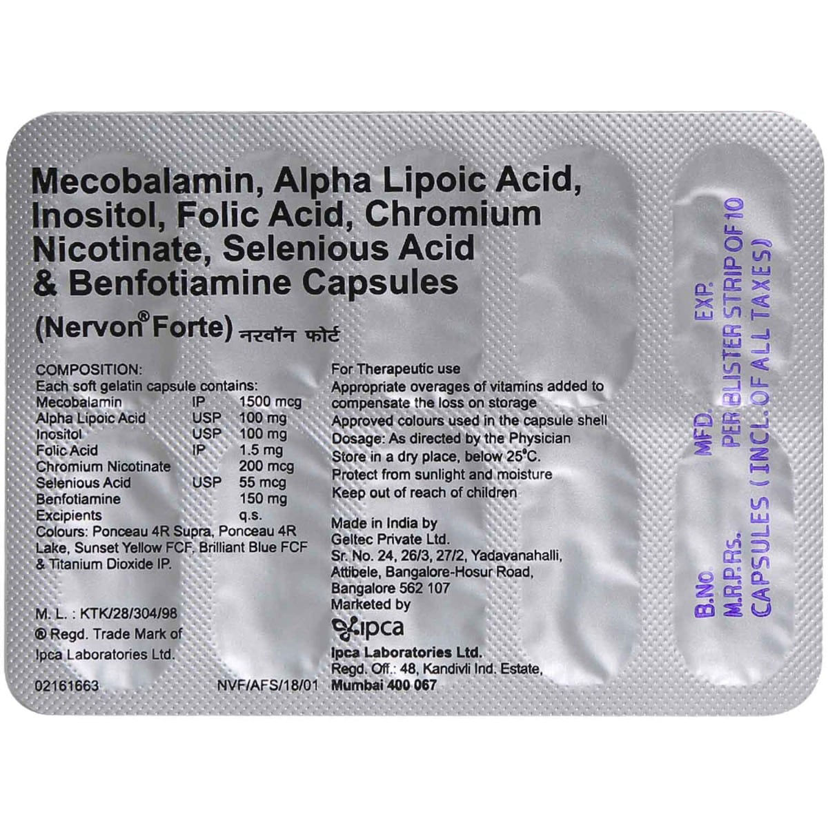 Nervon Forte Capsule | Uses, Side Effects, Price | Apollo Pharmacy