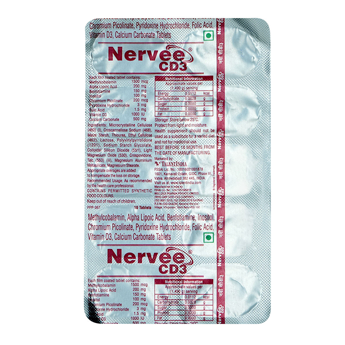 Nervee CD3 Tablet | Uses, Side Effects, Price | Apollo Pharmacy