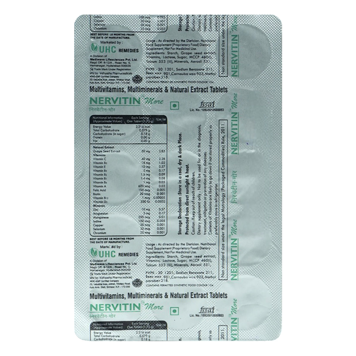 Nervitin More Tablet 15's Price, Uses, Side Effects, Composition ...