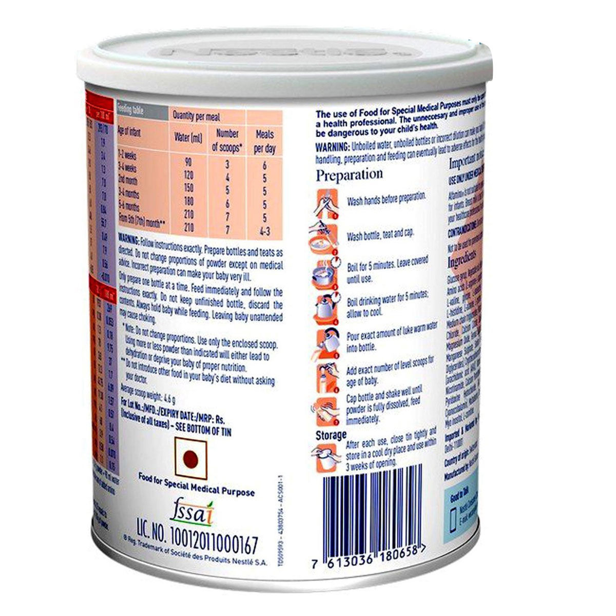 Nestle Alfamino Infant Formula (0 to 12 Months) Powder, 400 gm Price ...