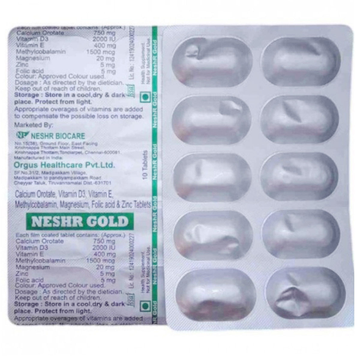 Neshr Gold Tablet 10's | Uses, Side Effects, Price | Apollo Pharmacy