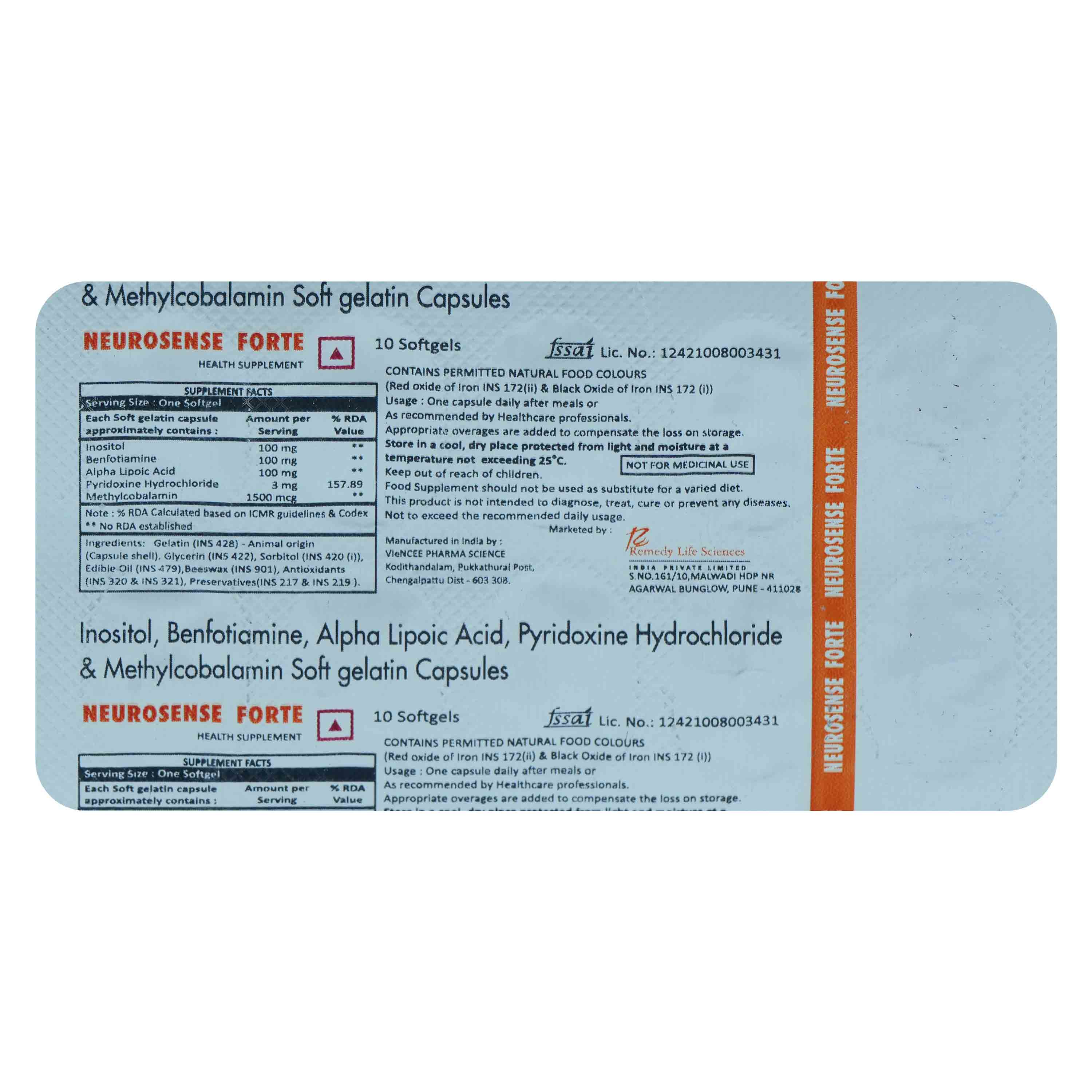 Neurosense Forte Softgel Capsule | Uses, Side Effects, Price | Apollo Pharmacy