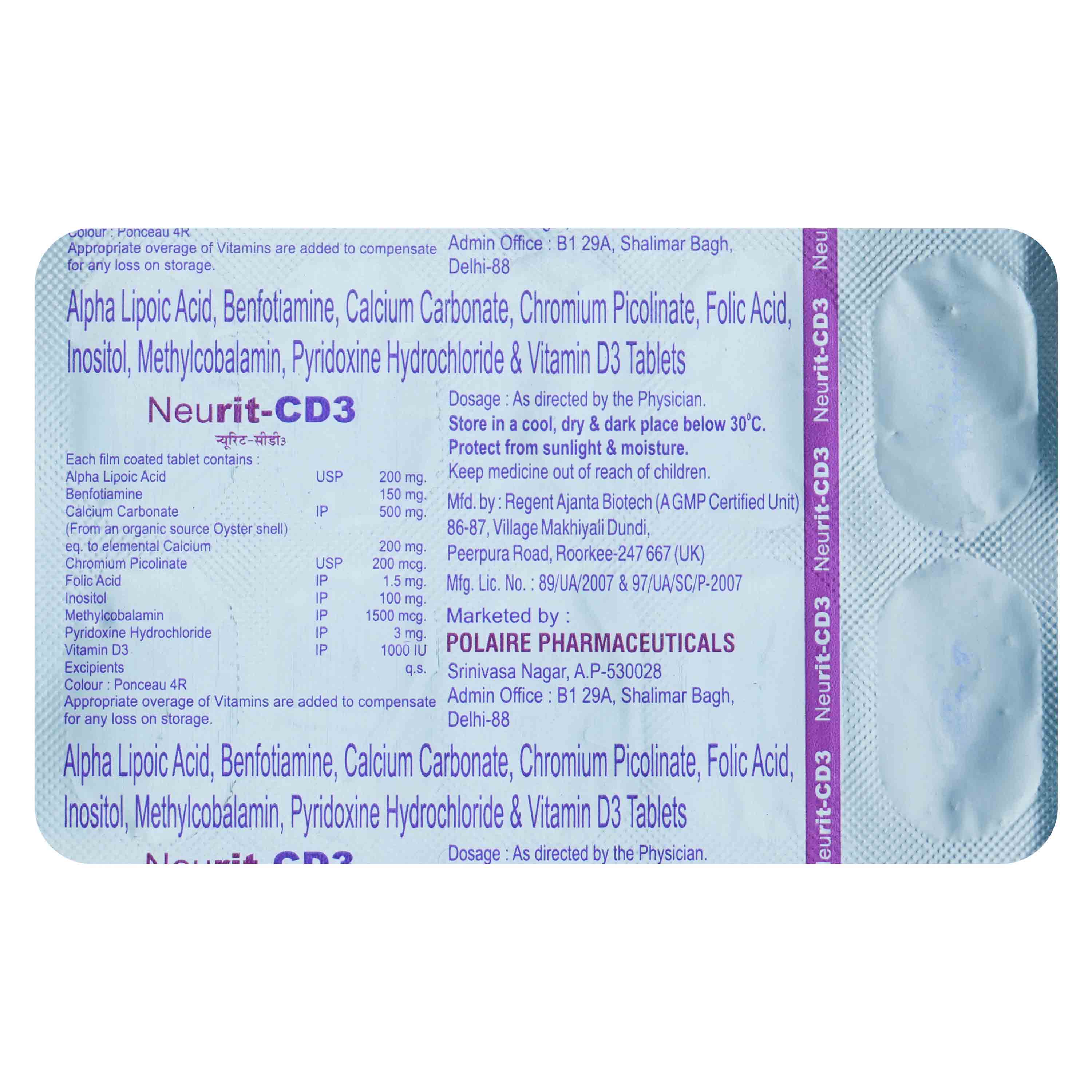 Neurit-CD 3 Tablet | Uses, Side Effects, Price | Apollo Pharmacy