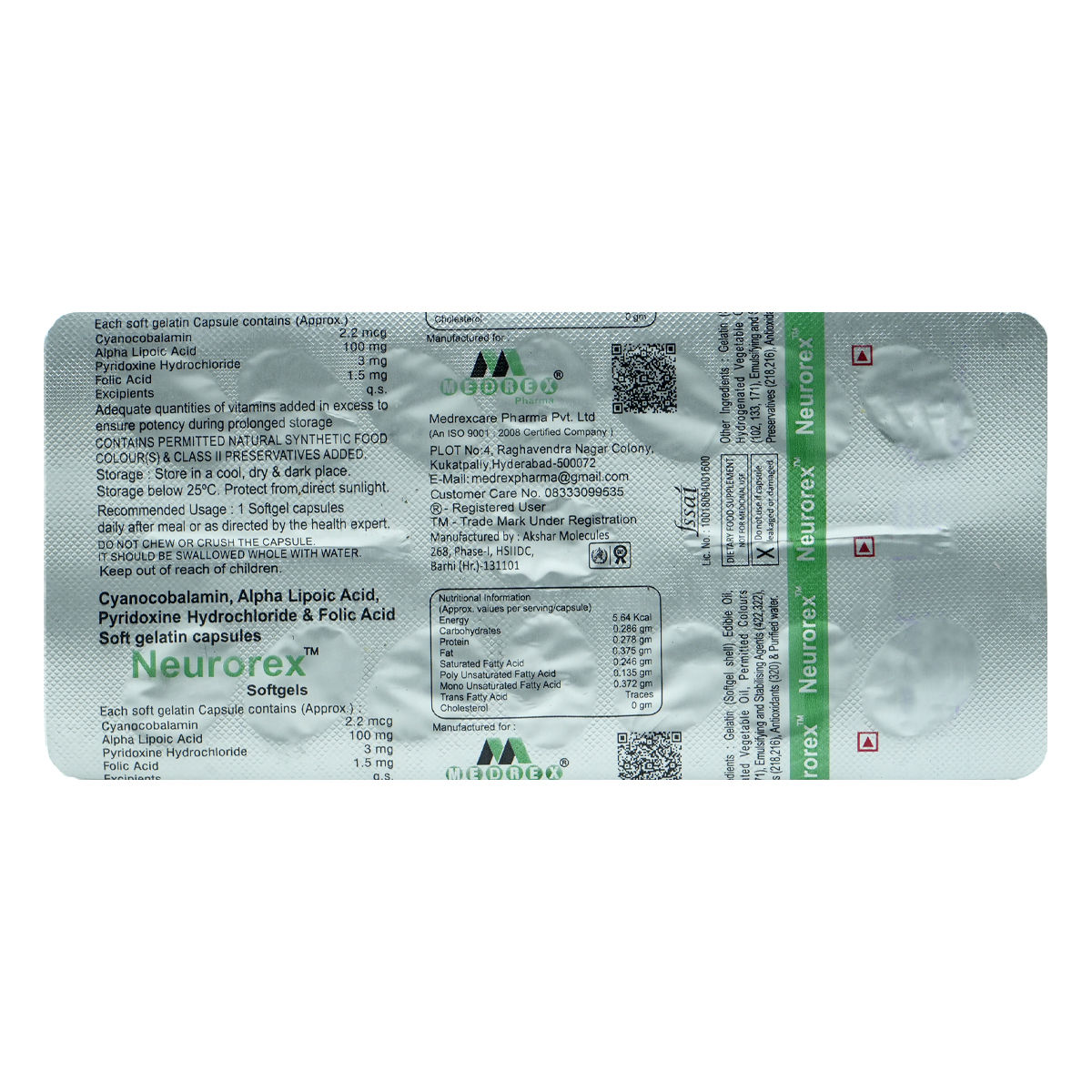 Neurorex Capsule 15's Price, Uses, Side Effects, Composition - Apollo ...