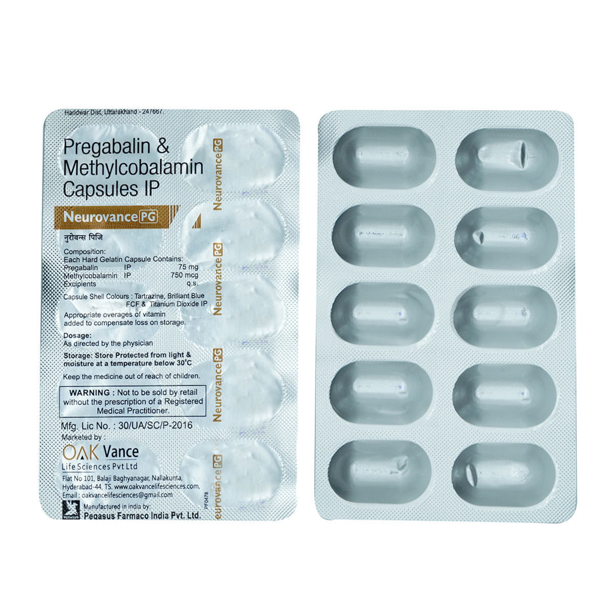 Neurovance PG Capsule 10's Price, Uses, Side Effects, Composition ...