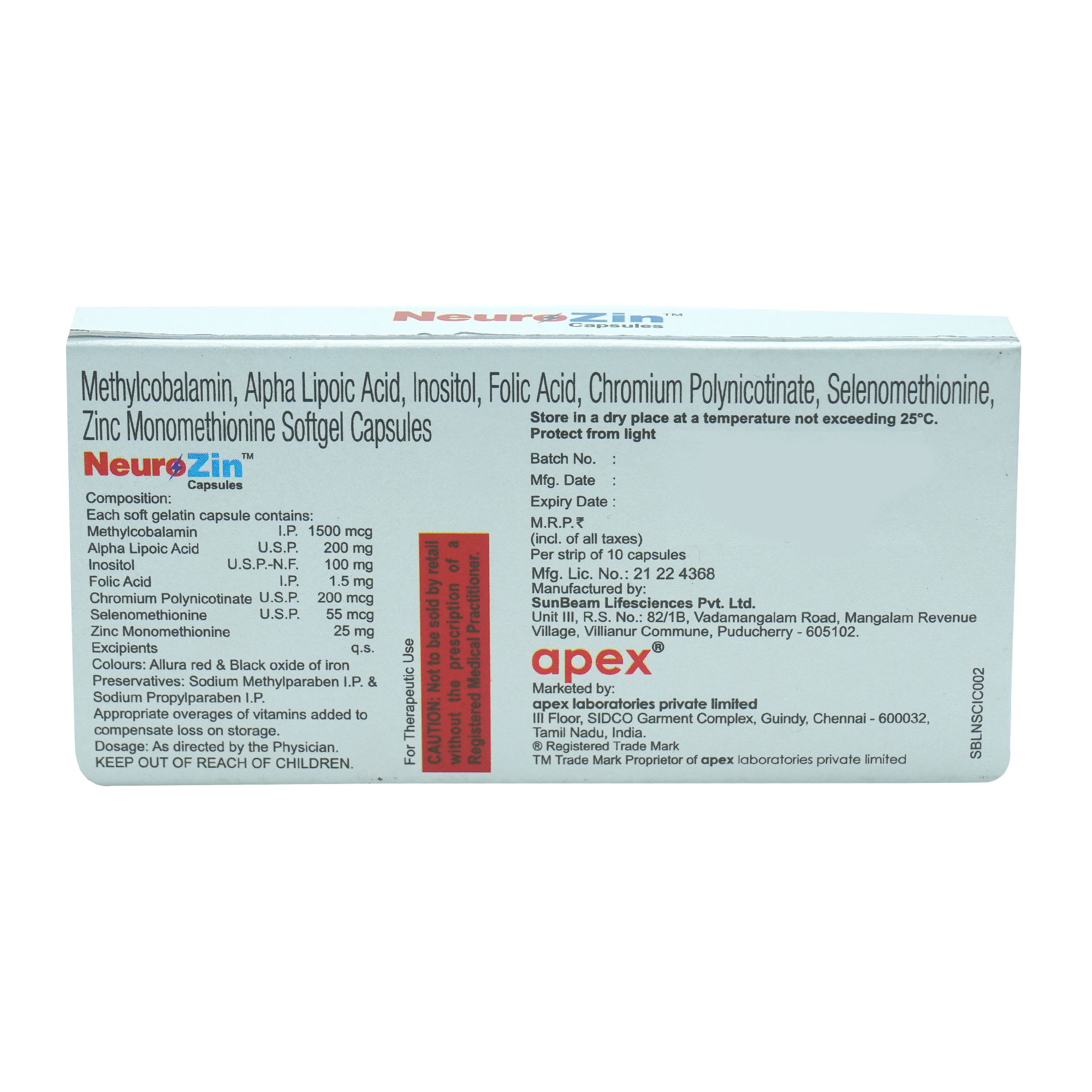 Neurozin Softgel Capsule 10's Price, Uses, Side Effects, Composition ...