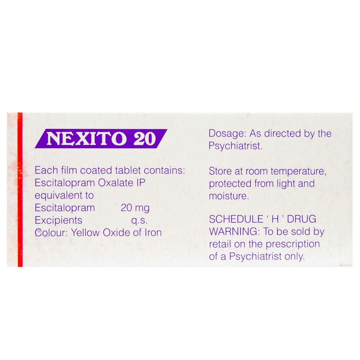 Nexito 20 Tablet | Uses, Side Effects, Price | Apollo Pharmacy