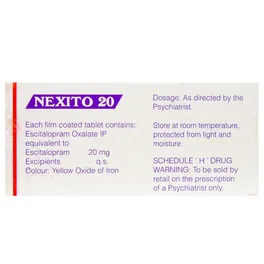 Nexito 20 Tablet | Uses, Side Effects, Price | Apollo Pharmacy