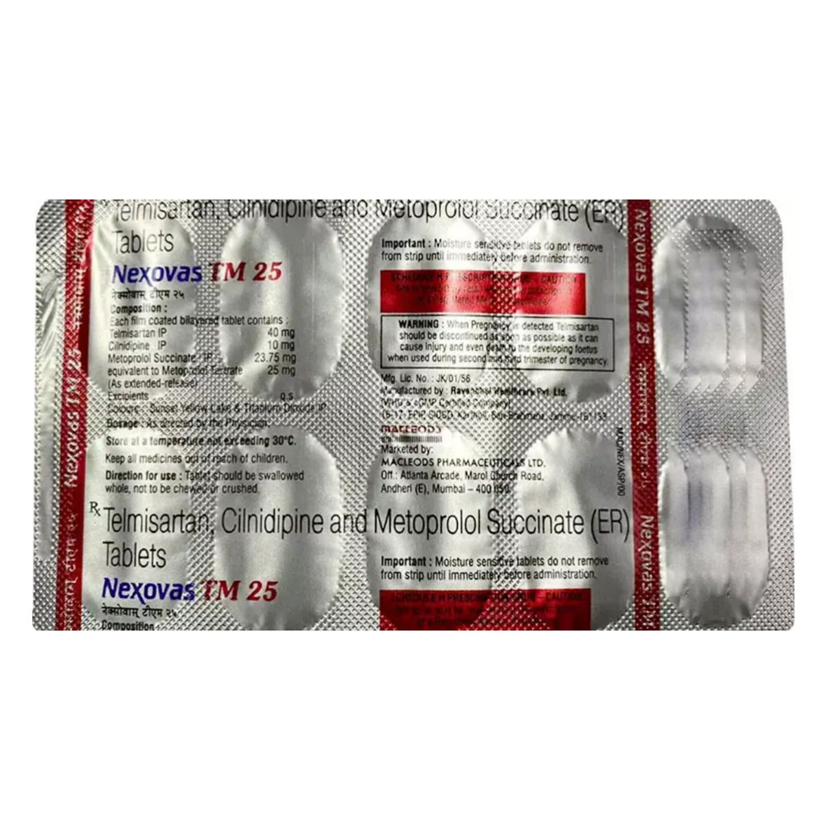 Nexovas TM 25 Tablet 10's Price, Uses, Side Effects, Composition ...