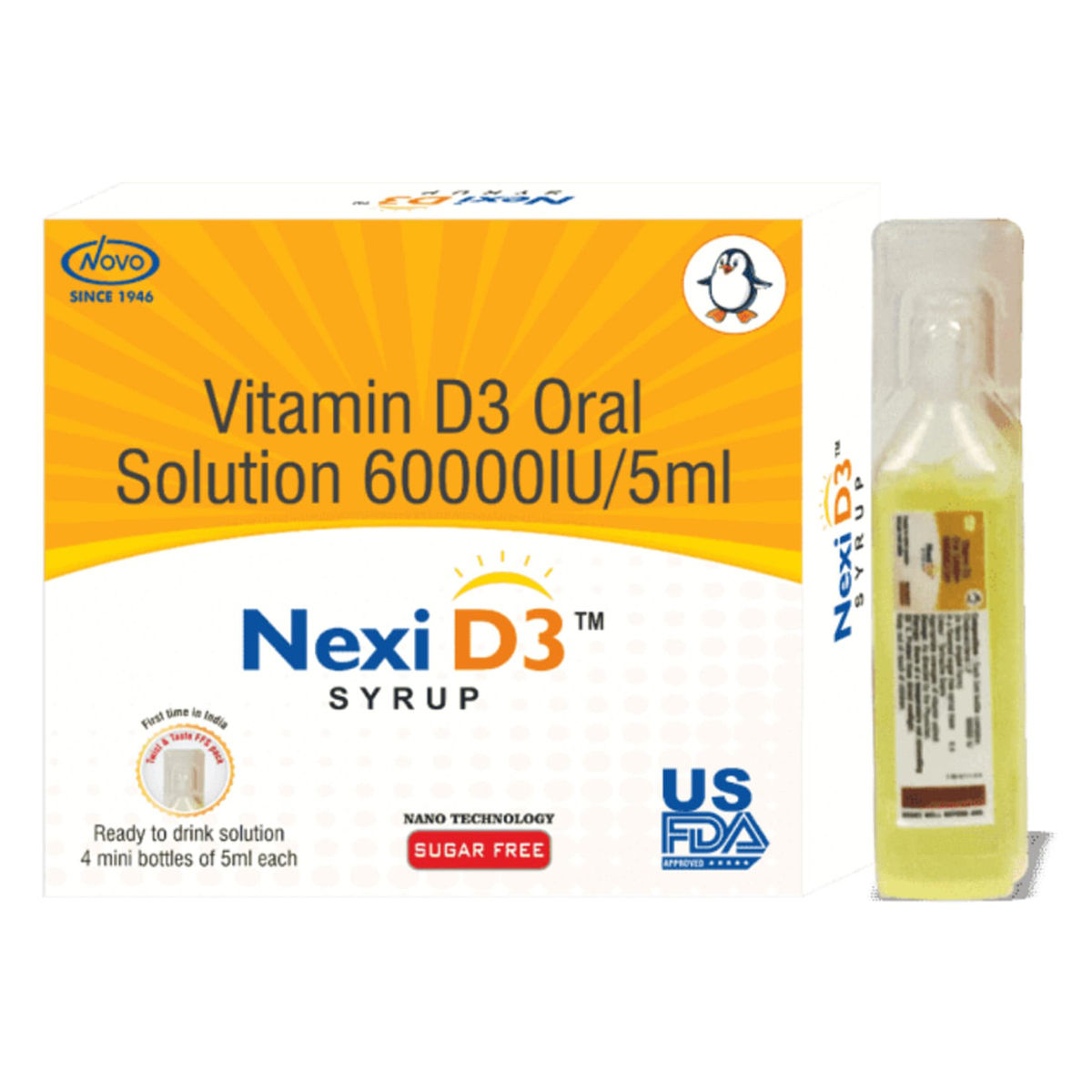 Nexi D3 60K Sugar Free Syrup 5 ml | Uses, Side Effects, Price | Apollo ...