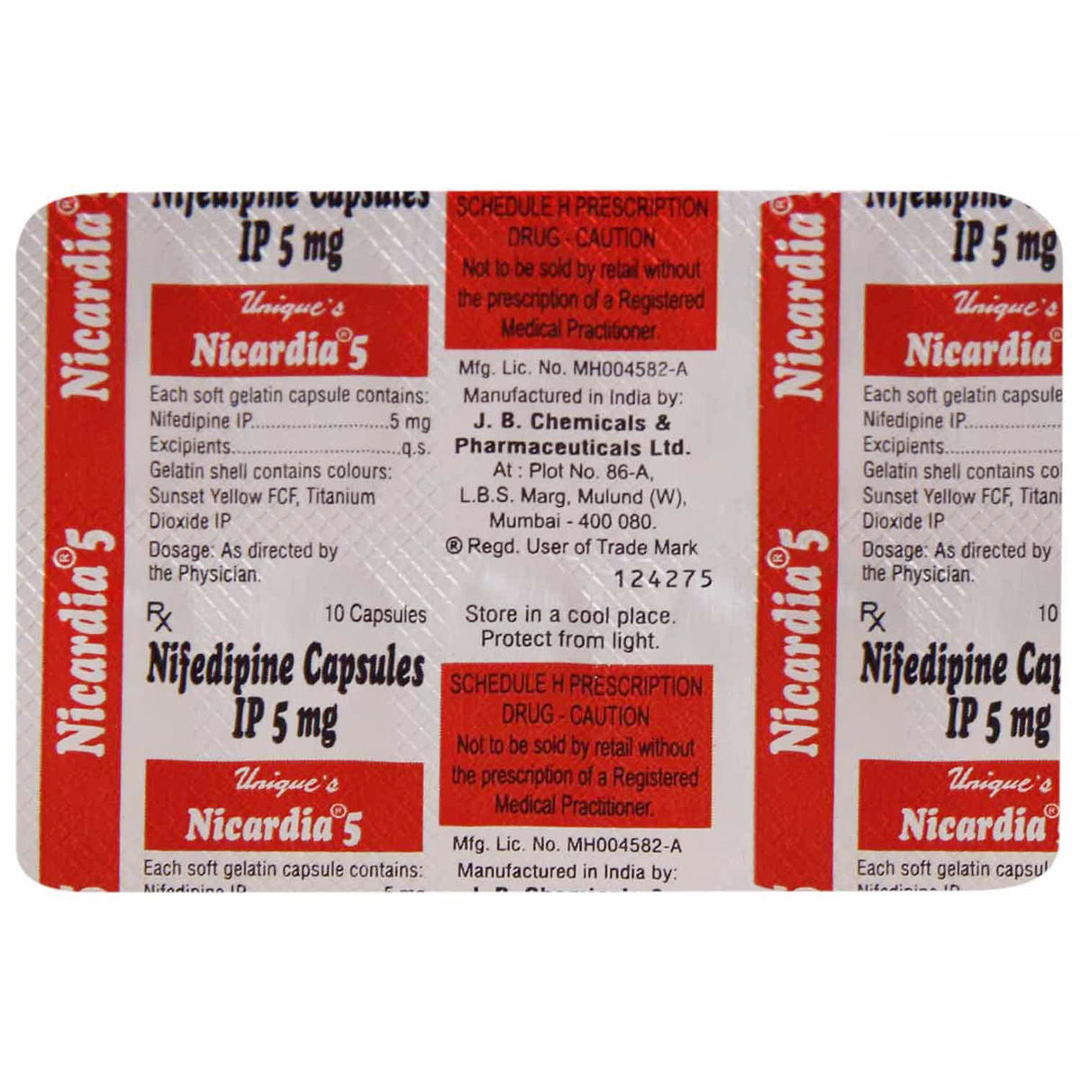 Nicardia 5 Capsule | Uses, Side Effects, Price | Apollo Pharmacy