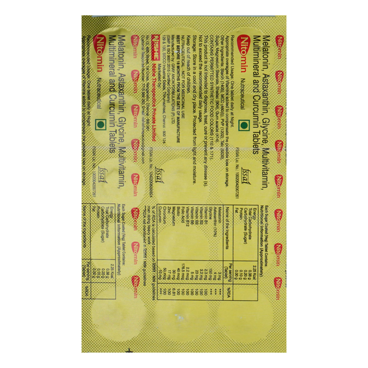 Nitomin Nutraceutical Tablet | Uses, Side Effects, Price | Apollo Pharmacy