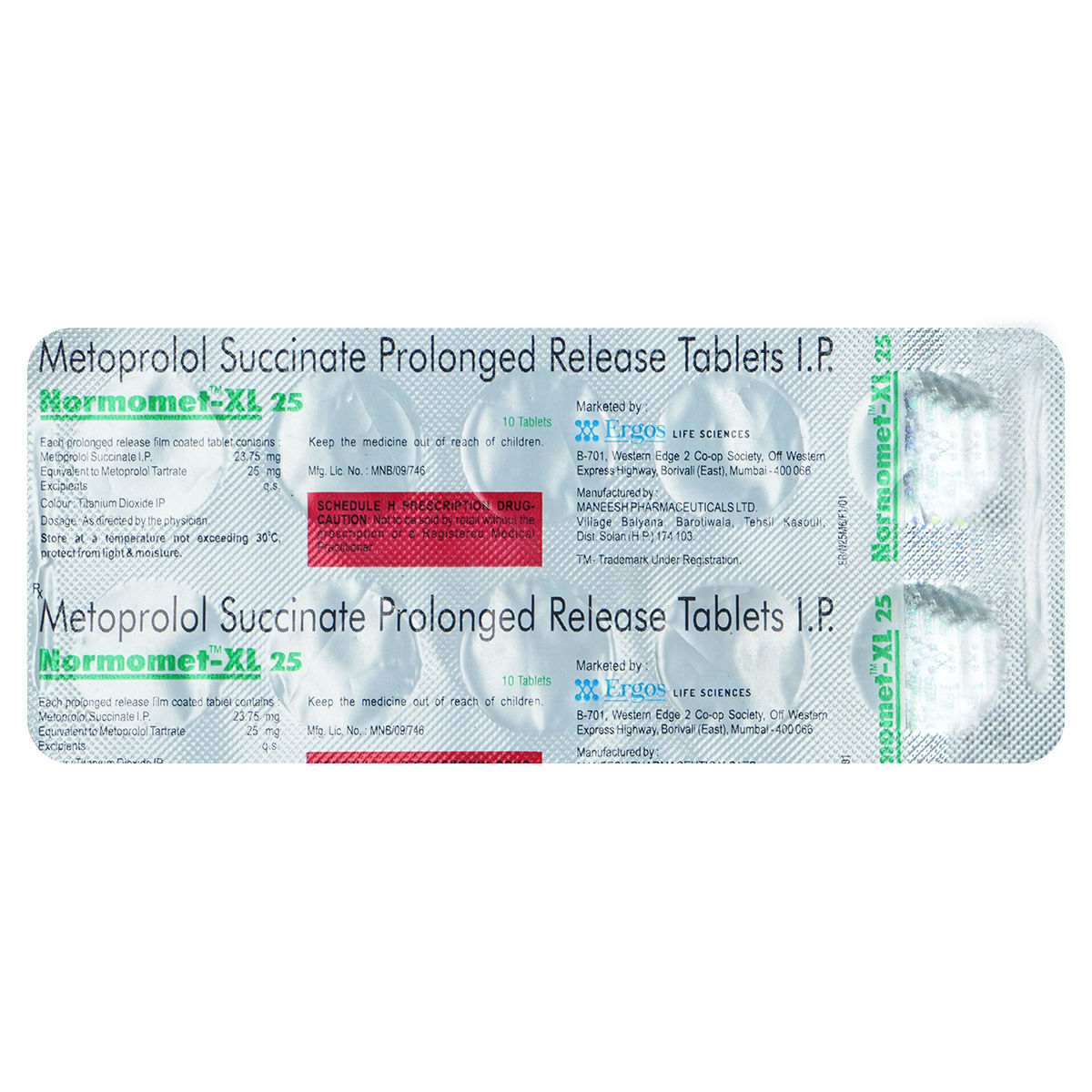 Normomet-Xl 25mg Pr Tablet | Uses, Side Effects, Price | Apollo Pharmacy
