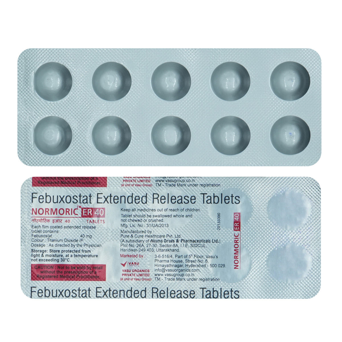 Normoric ER 40 Tablet 10's Price, Uses, Side Effects, Composition ...