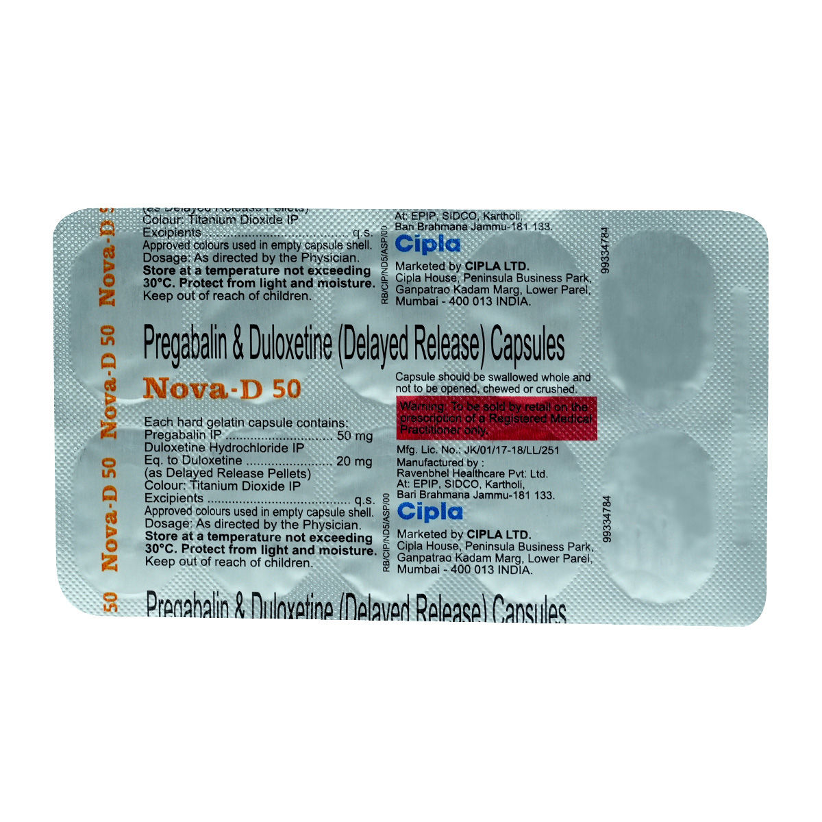 Pregaba-D 50/20 Capsule 10's Price, Uses, Side Effects, Composition ...