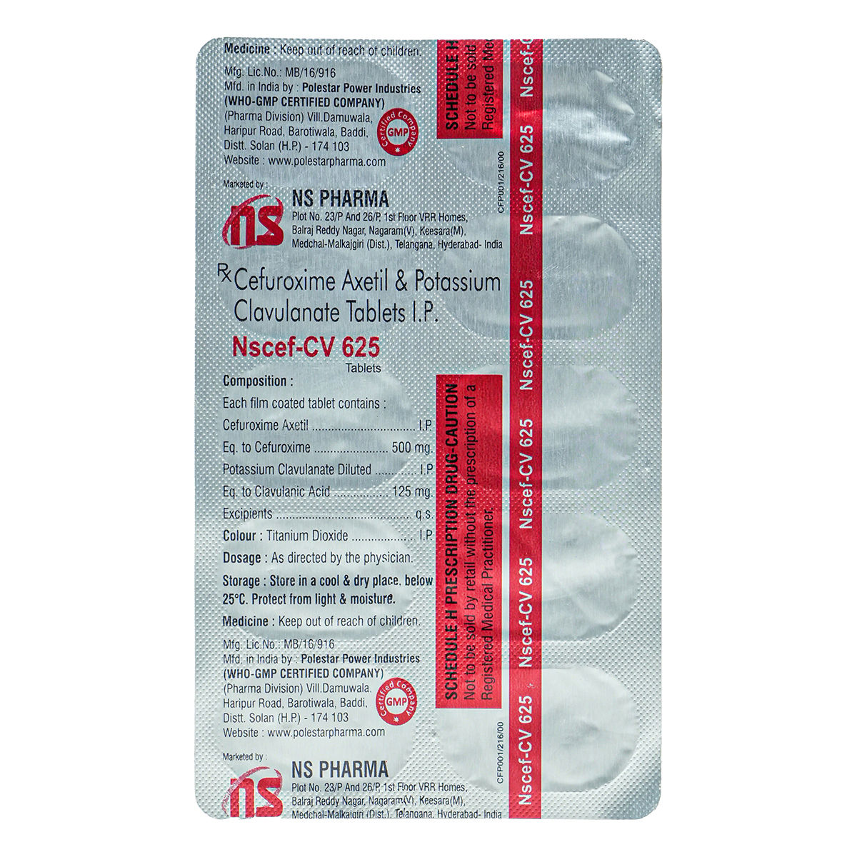 Nscef-CV 625 Tablet 10's Price, Uses, Side Effects, Composition ...