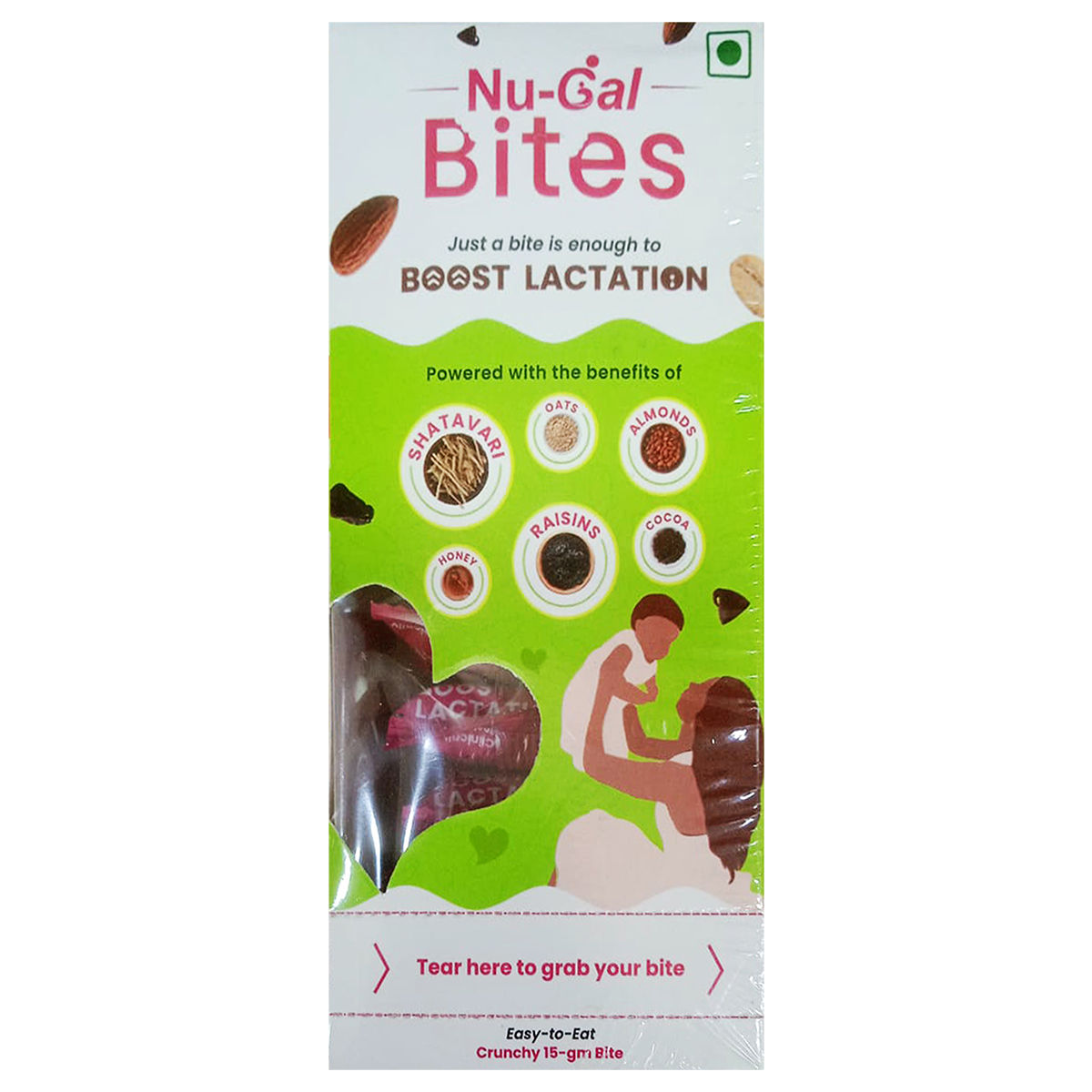 Buy Nugal Bites Boost Lactation Crunchy Bite, 15 gm | 19 Minutes ...