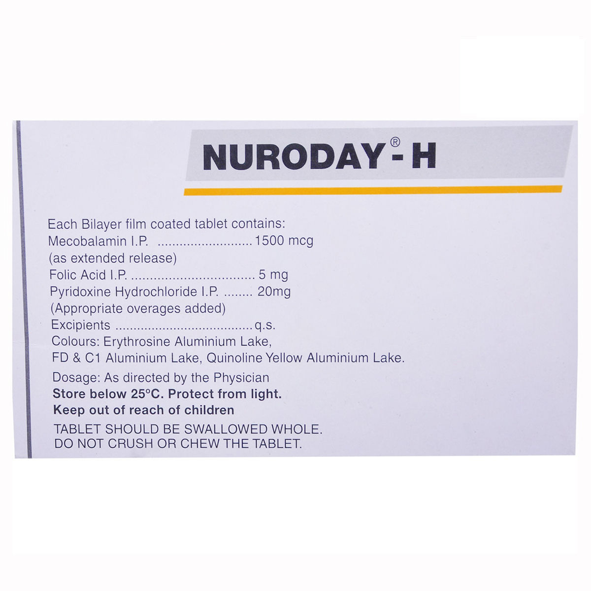 Nuroday-H Tablet 10's Price, Uses, Side Effects, Composition - Apollo ...
