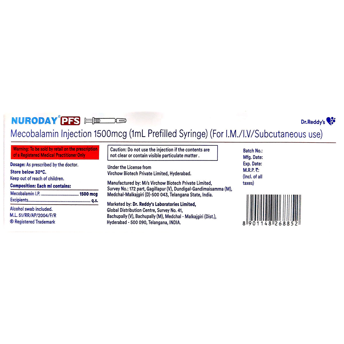 Nuroday Pfs Injection 1 ml | Uses, Side Effects, Price | Apollo Pharmacy