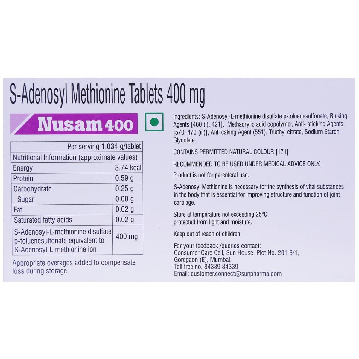 Nusam 400 Tablet | Uses, Side Effects, Price | Apollo Pharmacy