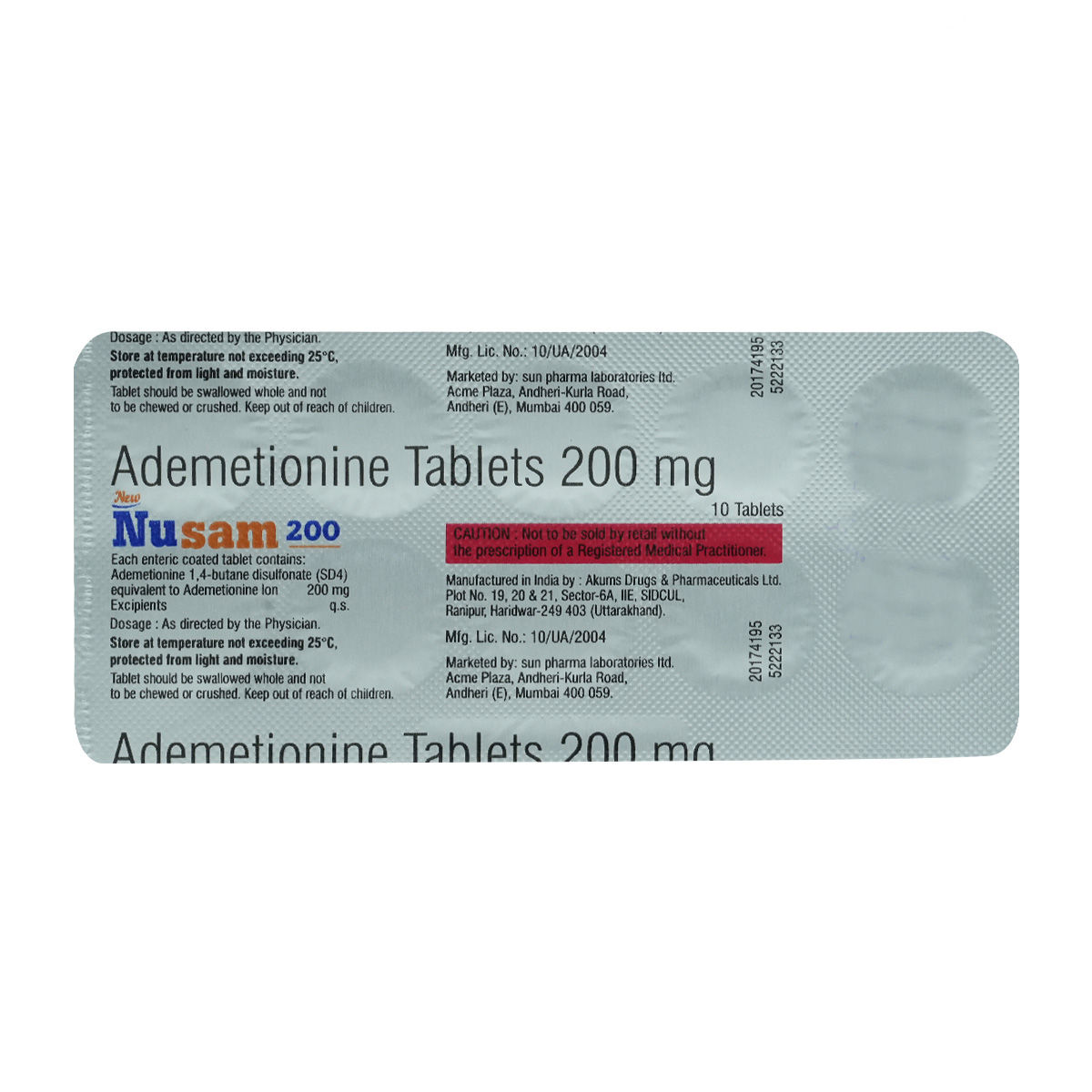 New Nusam 200 Tablet 10's Price, Uses, Side Effects, Composition ...