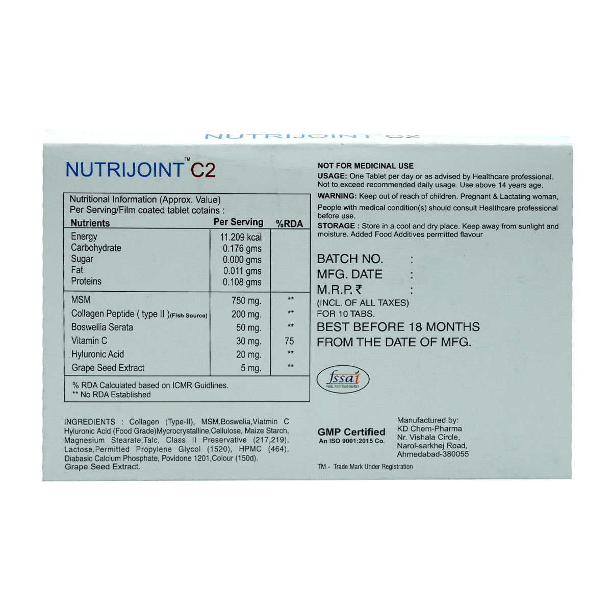 Nutrijoint C2 Tablet 10's Price, Uses, Side Effects, Composition ...