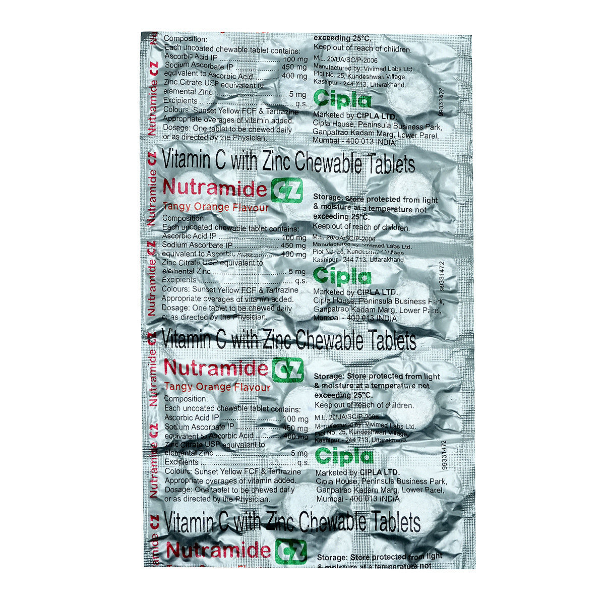 Nutramide CZ Orange Chewable Tablet | Uses, Side Effects, Price ...