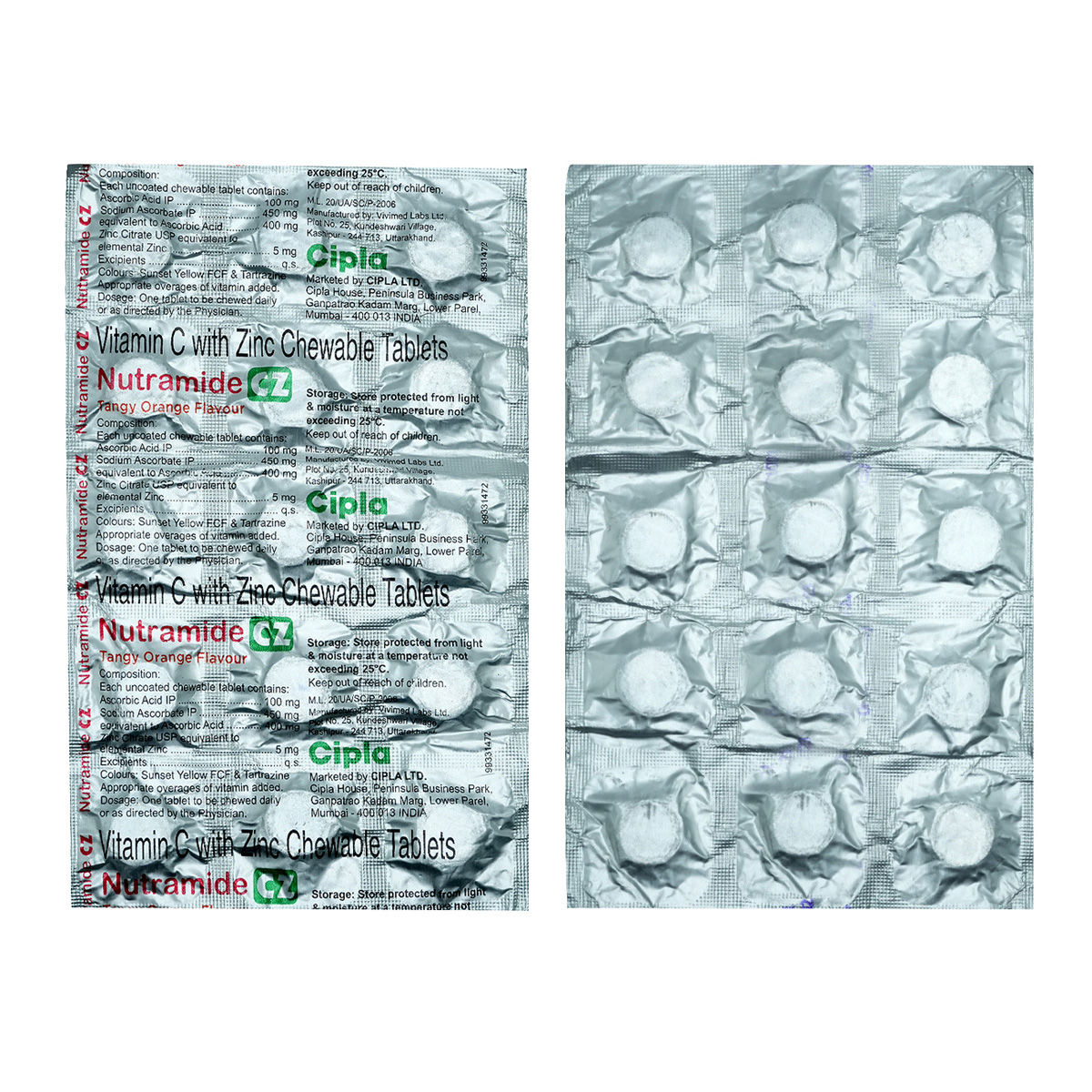 Nutramide CZ Orange Chewable Tablet 15's Price, Uses, Side Effects ...