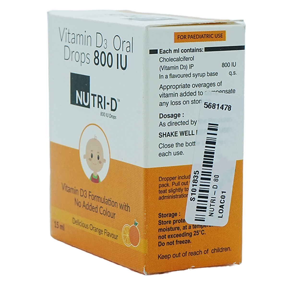 Nutri D 800IU Orange Drop 15 ml Price, Uses, Side Effects, Composition ...