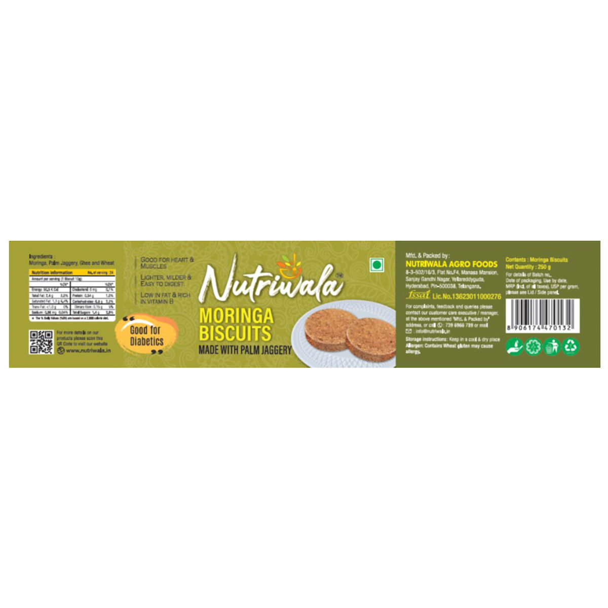 Buy Nutriwala Moringa Biscuits With Jaggery, 250 gm | 19 Minutes ...