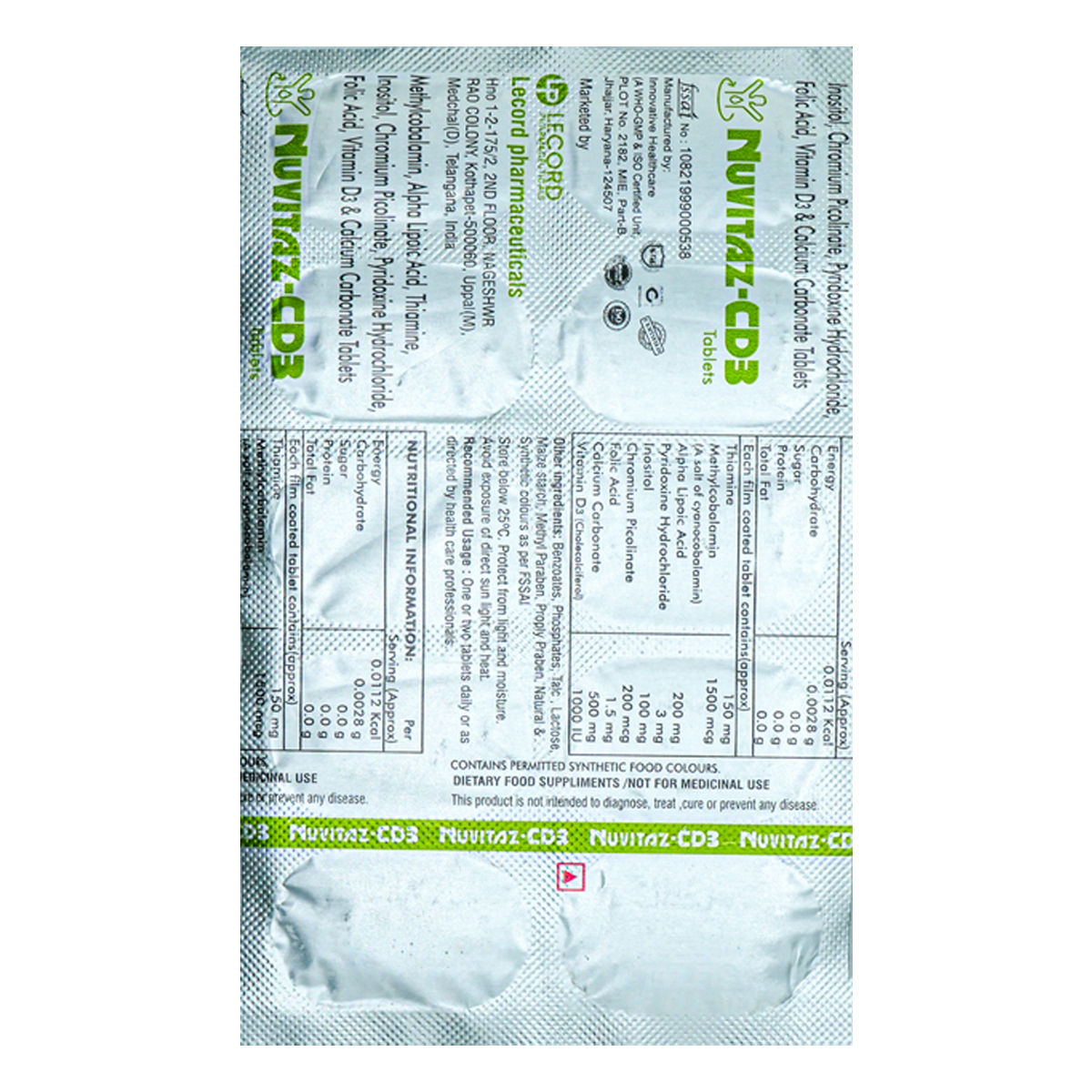 Nuvitaz-CD3 Tablet | Uses, Side Effects, Price | Apollo Pharmacy