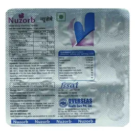Nuzorb Tablet | Uses, Side Effects, Price | Apollo Pharmacy