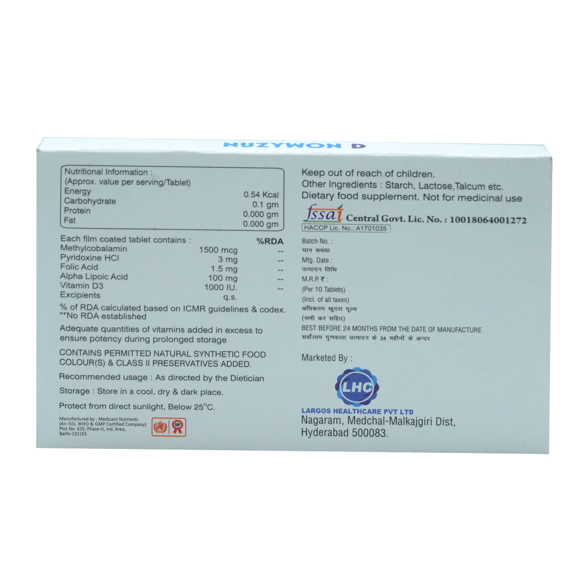 Nuzywon D Tab 10'S Price, Uses, Side Effects, Composition - Apollo Pharmacy