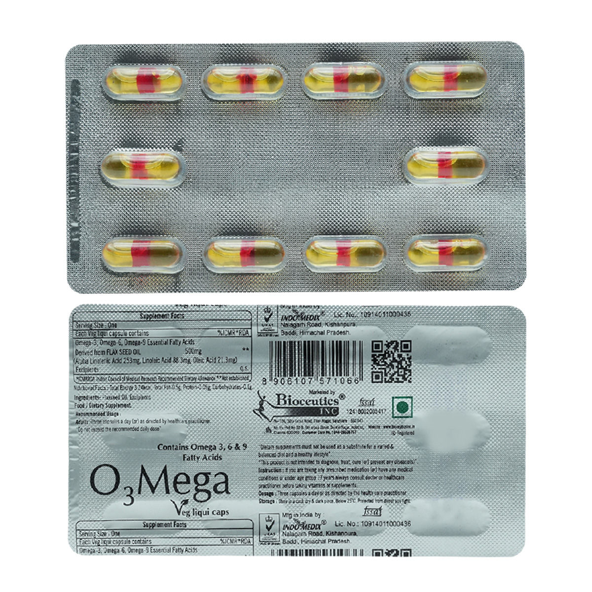 O3 Mega Veg Liqui Capsule 10's Price, Uses, Side Effects, Composition ...