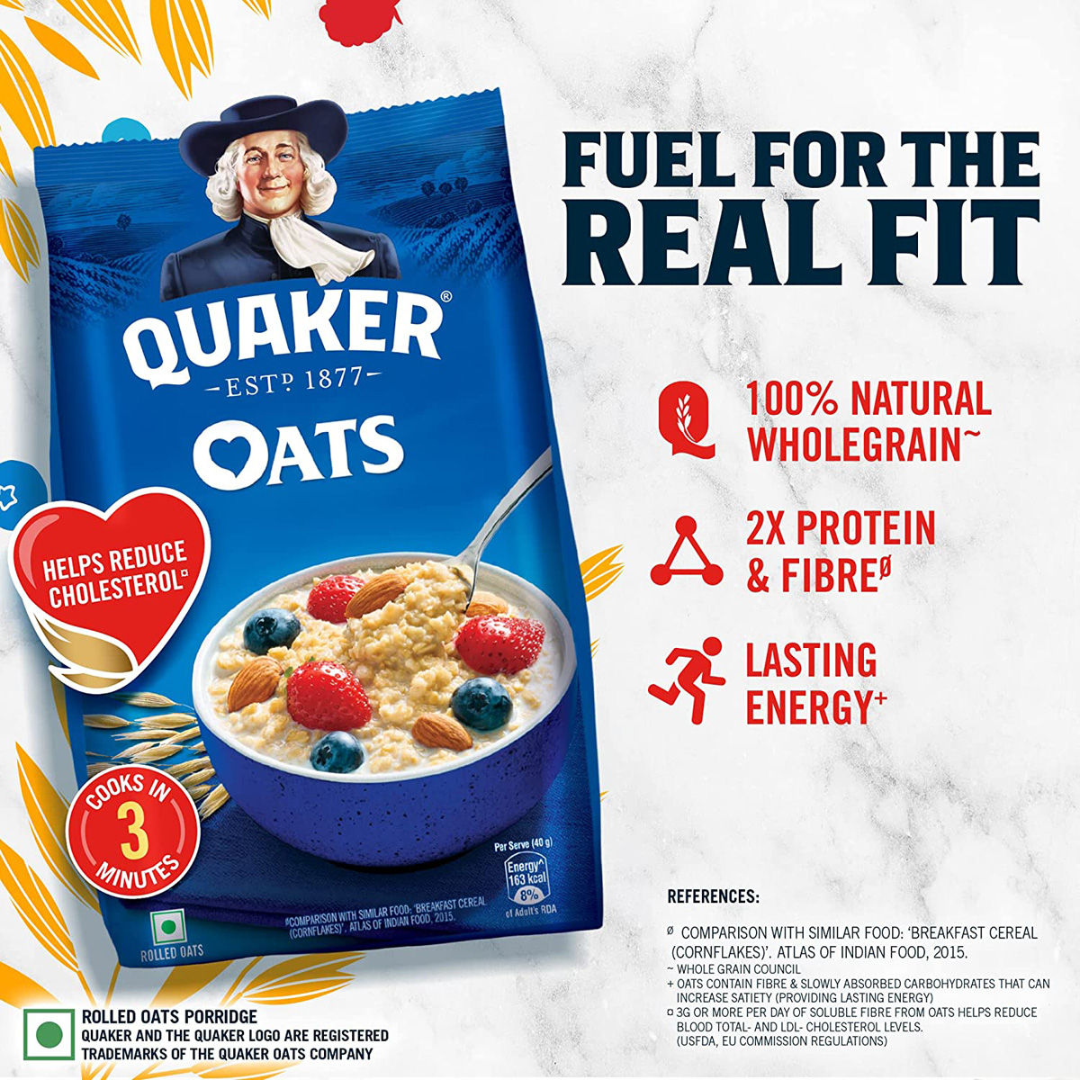 Quaker Oats, 1 kg Refill Pack Price, Uses, Side Effects, Composition ...