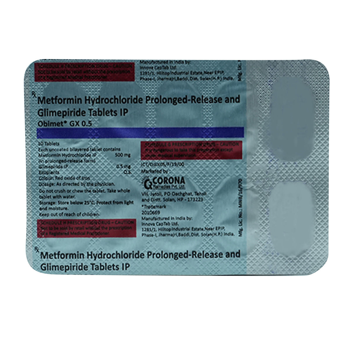 Obimet GX 0.5mg/500mg Tablet 10's Price, Uses, Side Effects ...