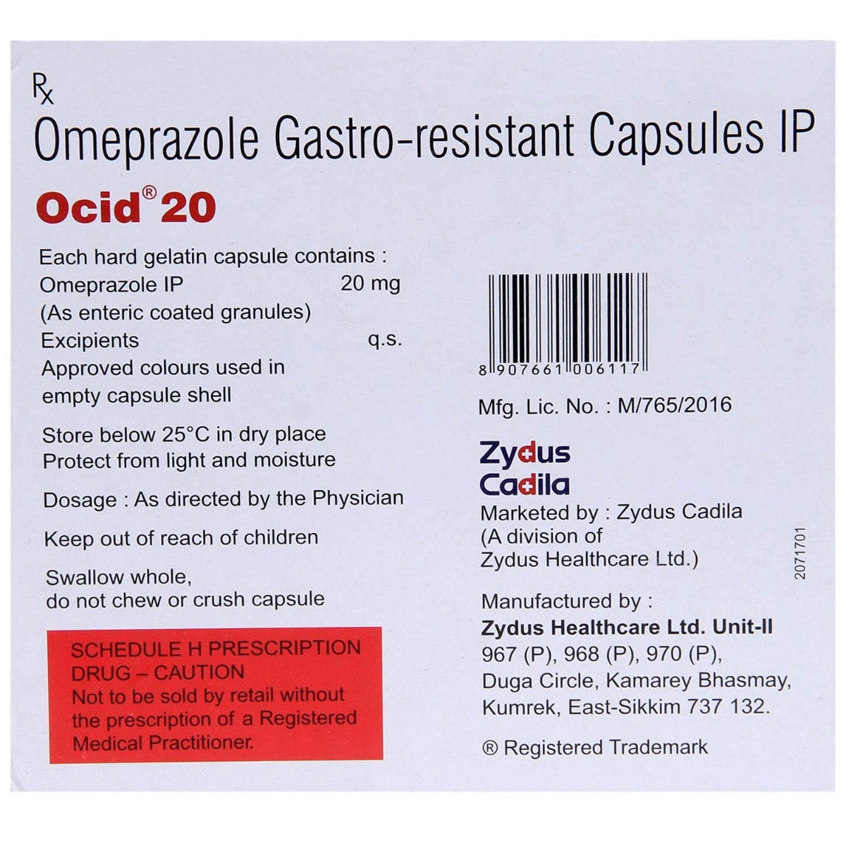 Ocid 20 Capsule | Uses, Side Effects, Price | Apollo Pharmacy