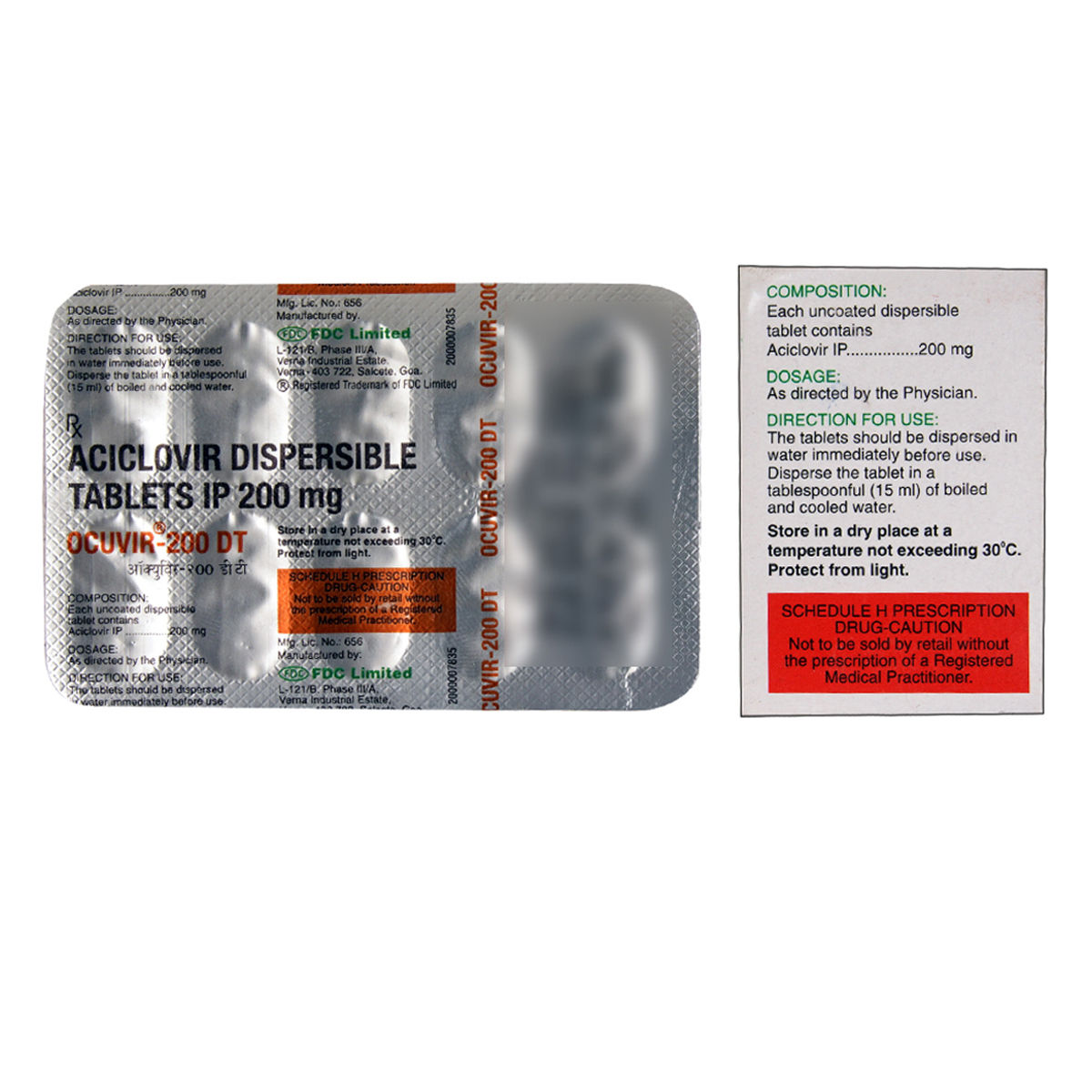 Ocuvir 200 DT Tablet 10's Price, Uses, Side Effects, Composition ...