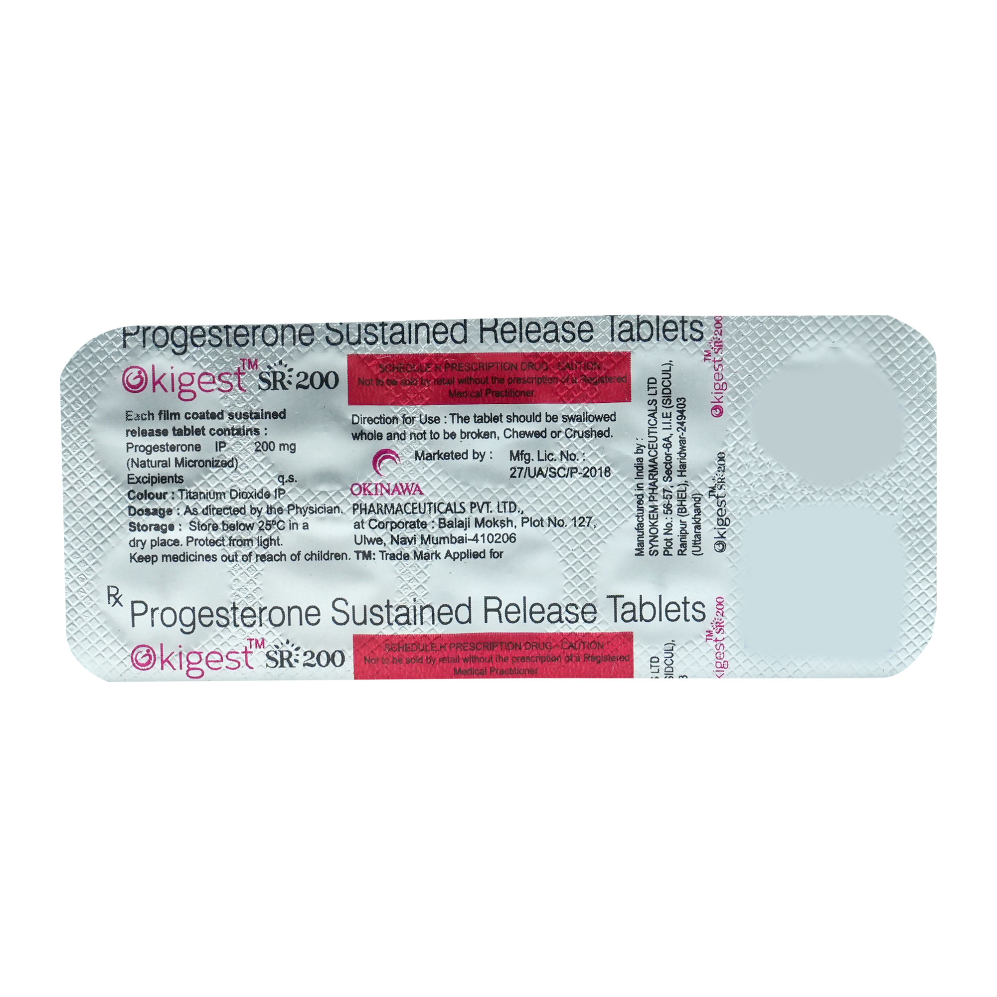 Okigest Sr-200Mg Tablet | Uses, Side Effects, Price | Apollo Pharmacy