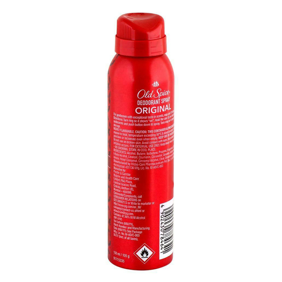 Old Spice Original Deodorant Body Spray, 150 ml Price, Uses, Side ...
