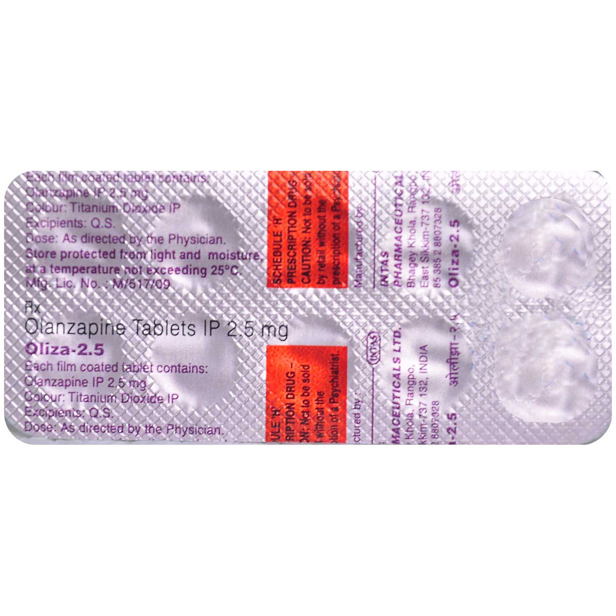 Oliza-2.5 Tablet 10's Price, Uses, Side Effects, Composition - Apollo ...