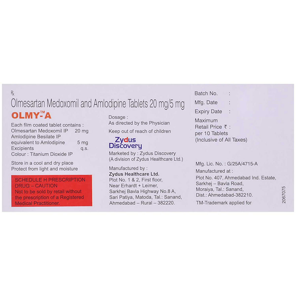 Olmy A Tablet 10's Price, Uses, Side Effects, Composition - Apollo Pharmacy