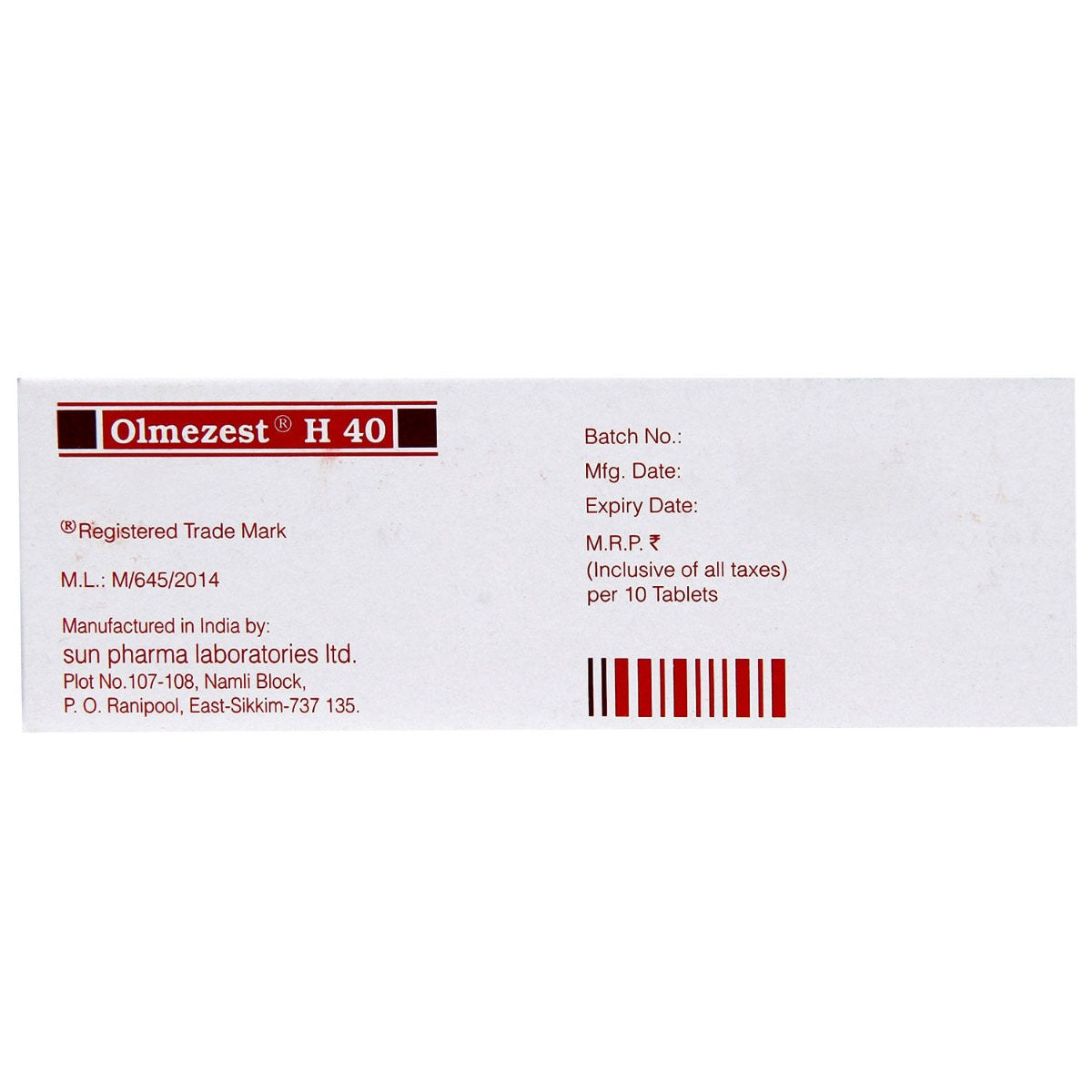 Olmezest H 40 Tablet 10's Price, Uses, Side Effects, Composition ...