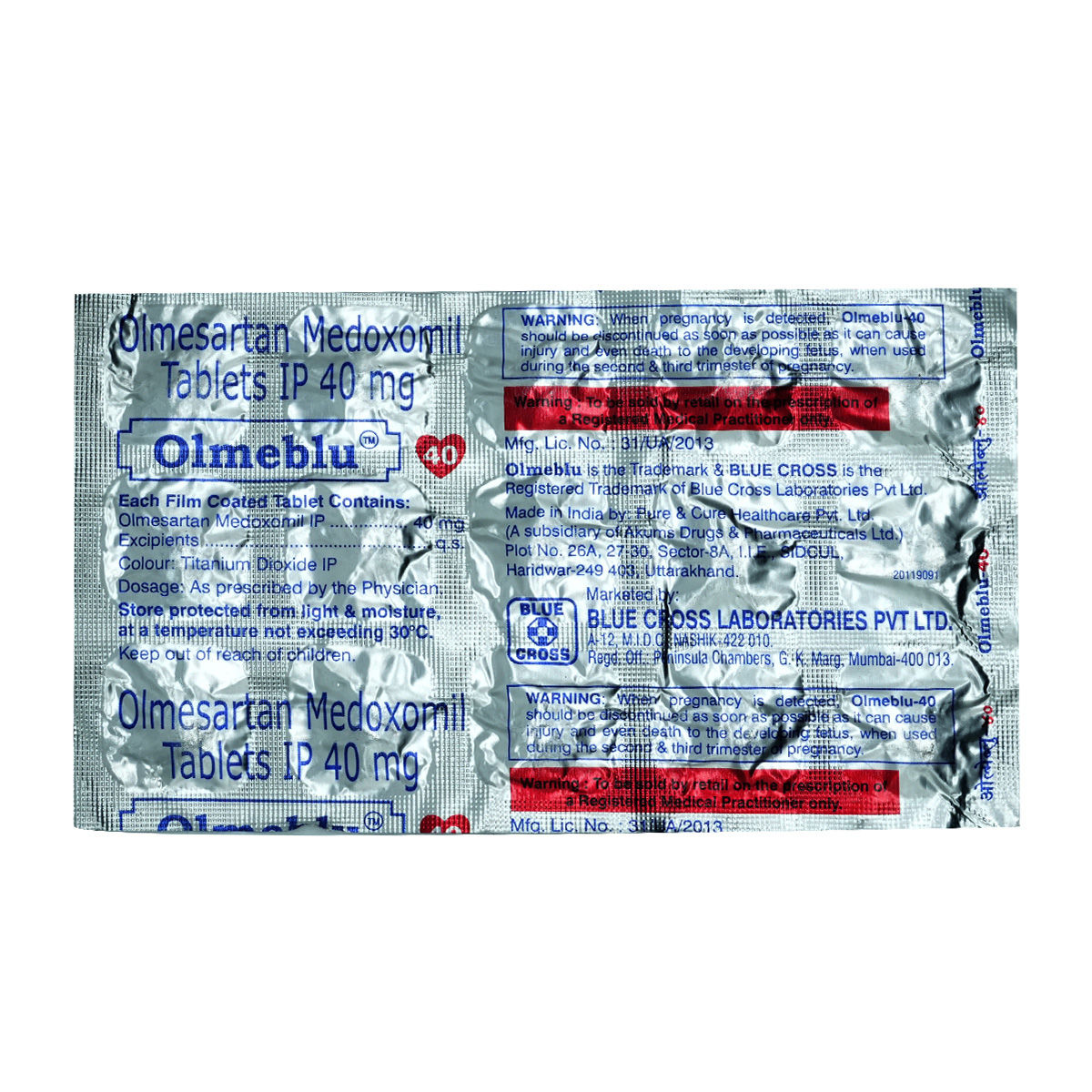 Olmeblu 40 Tablet | Uses, Side Effects, Price | Apollo Pharmacy