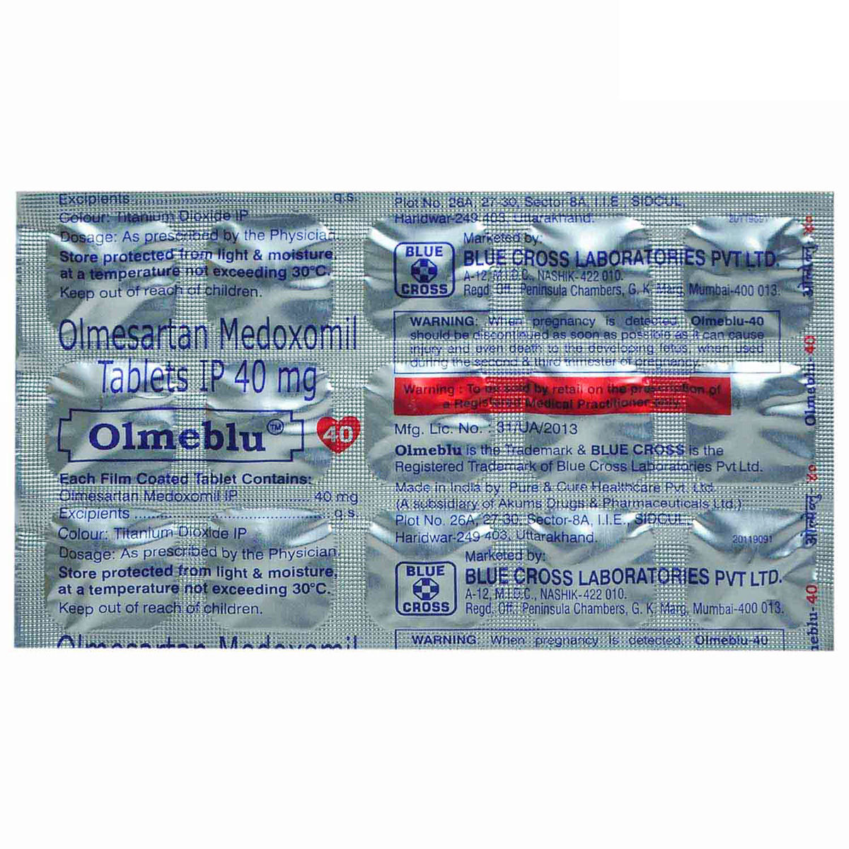 Olmeblu 40 Tablet | Uses, Side Effects, Price | Apollo Pharmacy