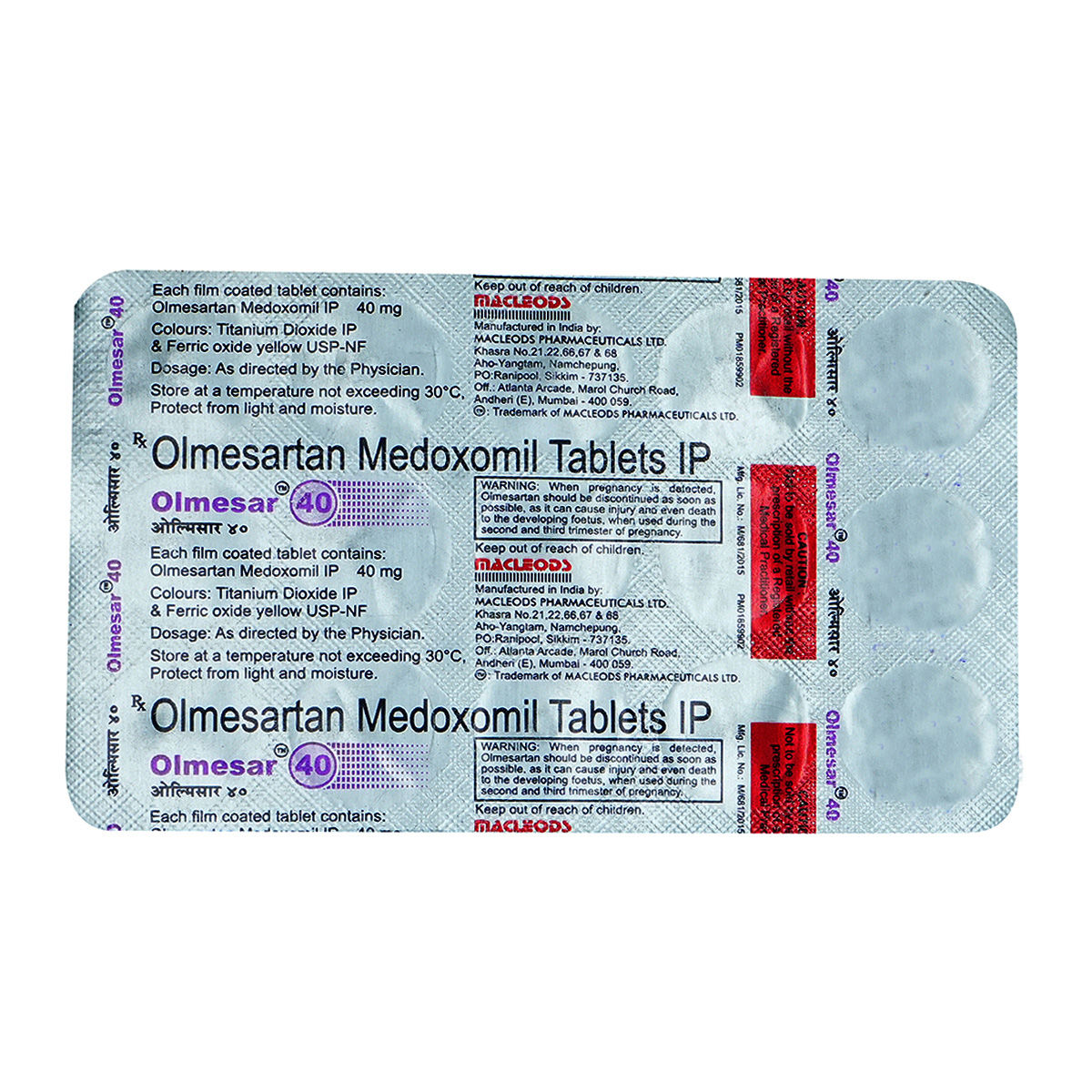Olmesar 40 Tablet 15's Price, Uses, Side Effects, Composition - Apollo ...