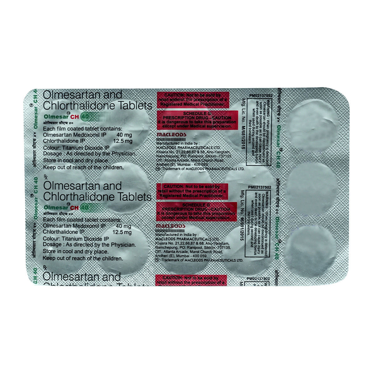 Olmesar CH 40 Tablet | Uses, Side Effects, Price | Apollo Pharmacy