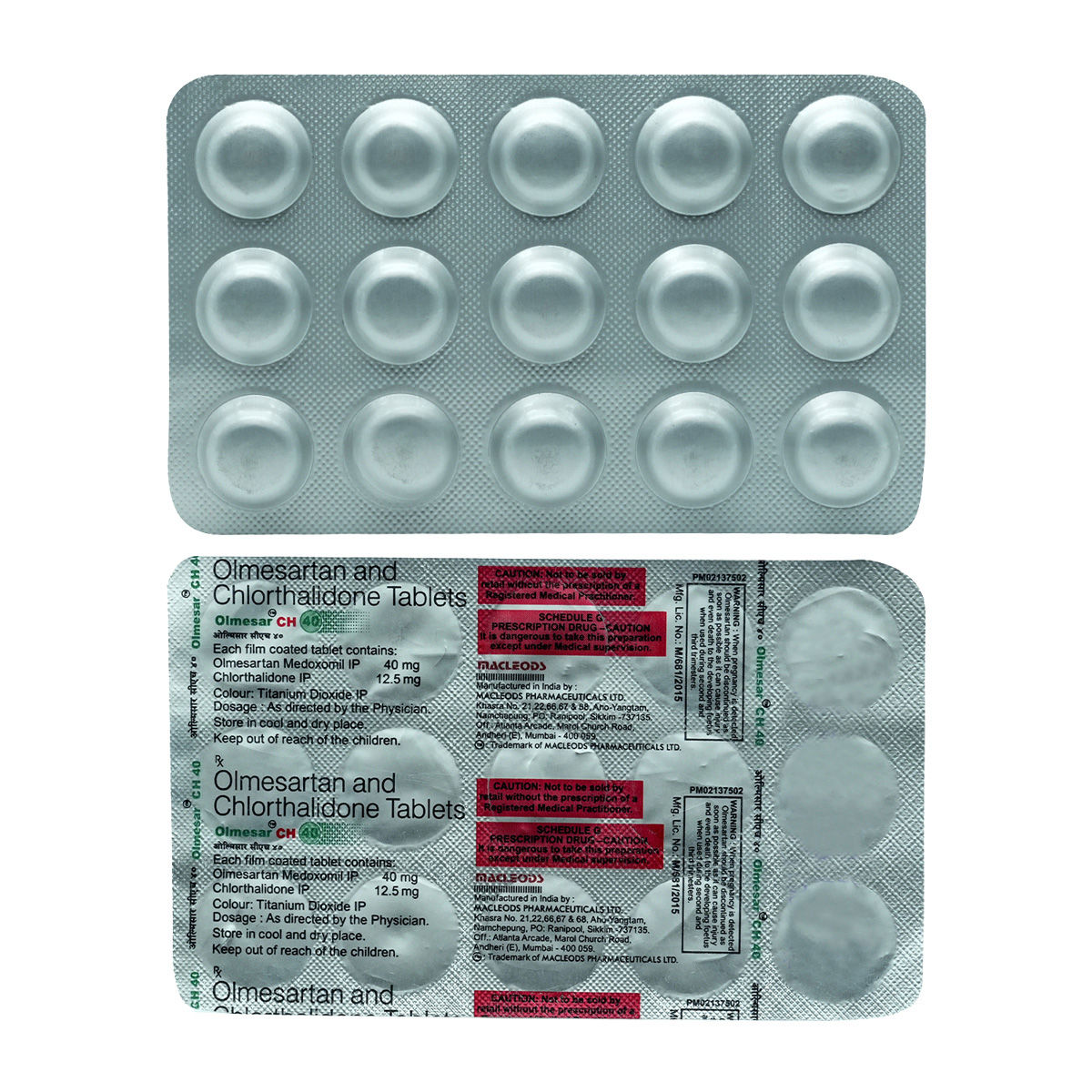 Olmesar CH 40 Tablet 15's Price, Uses, Side Effects, Composition ...