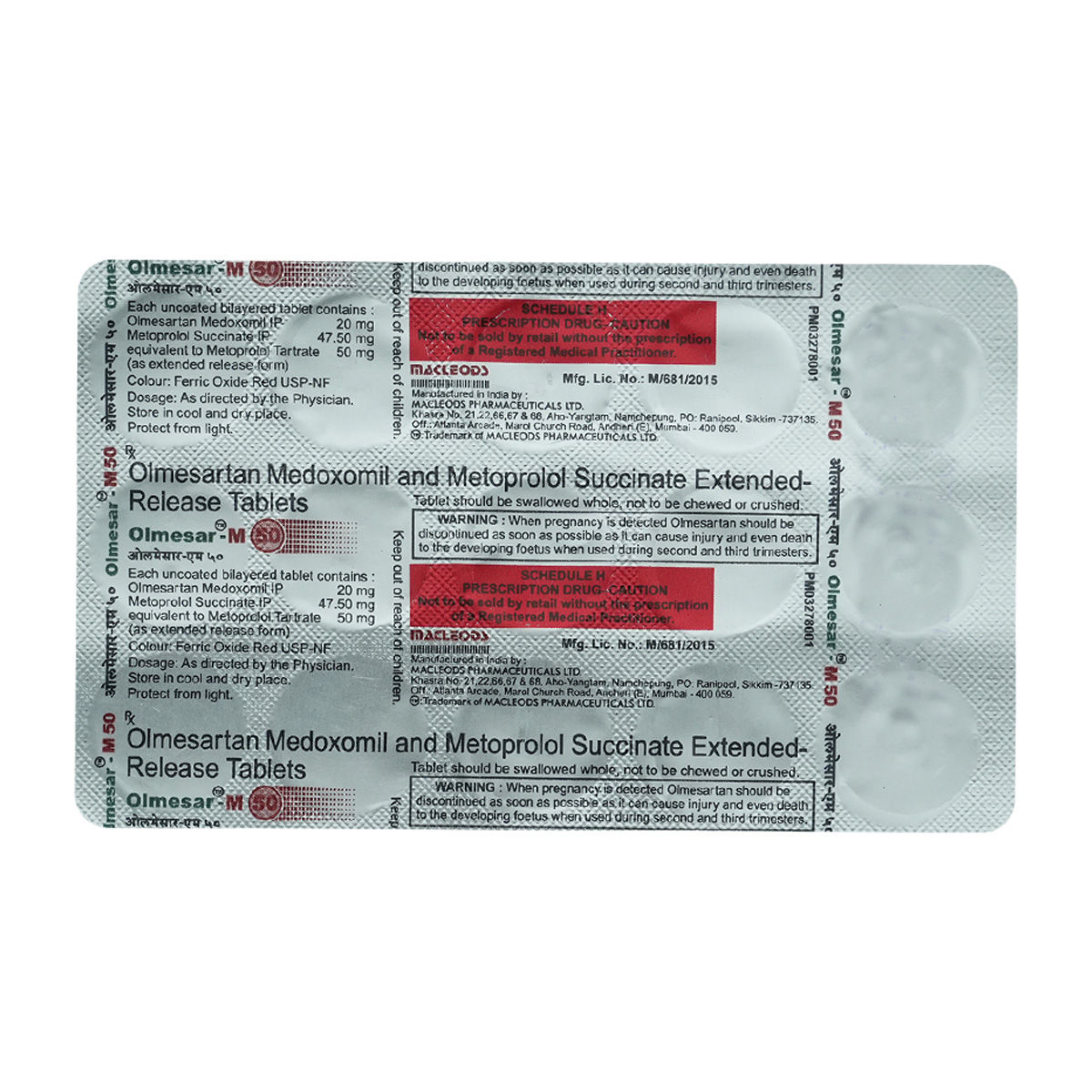 Olmesar-M 50 Tablets 15's Price, Uses, Side Effects, Composition ...