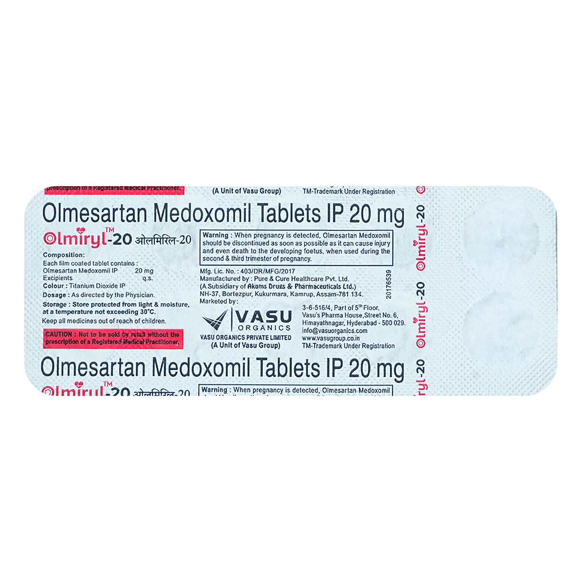 Olmiryl 20 Tablet | Uses, Side Effects, Price | Apollo Pharmacy